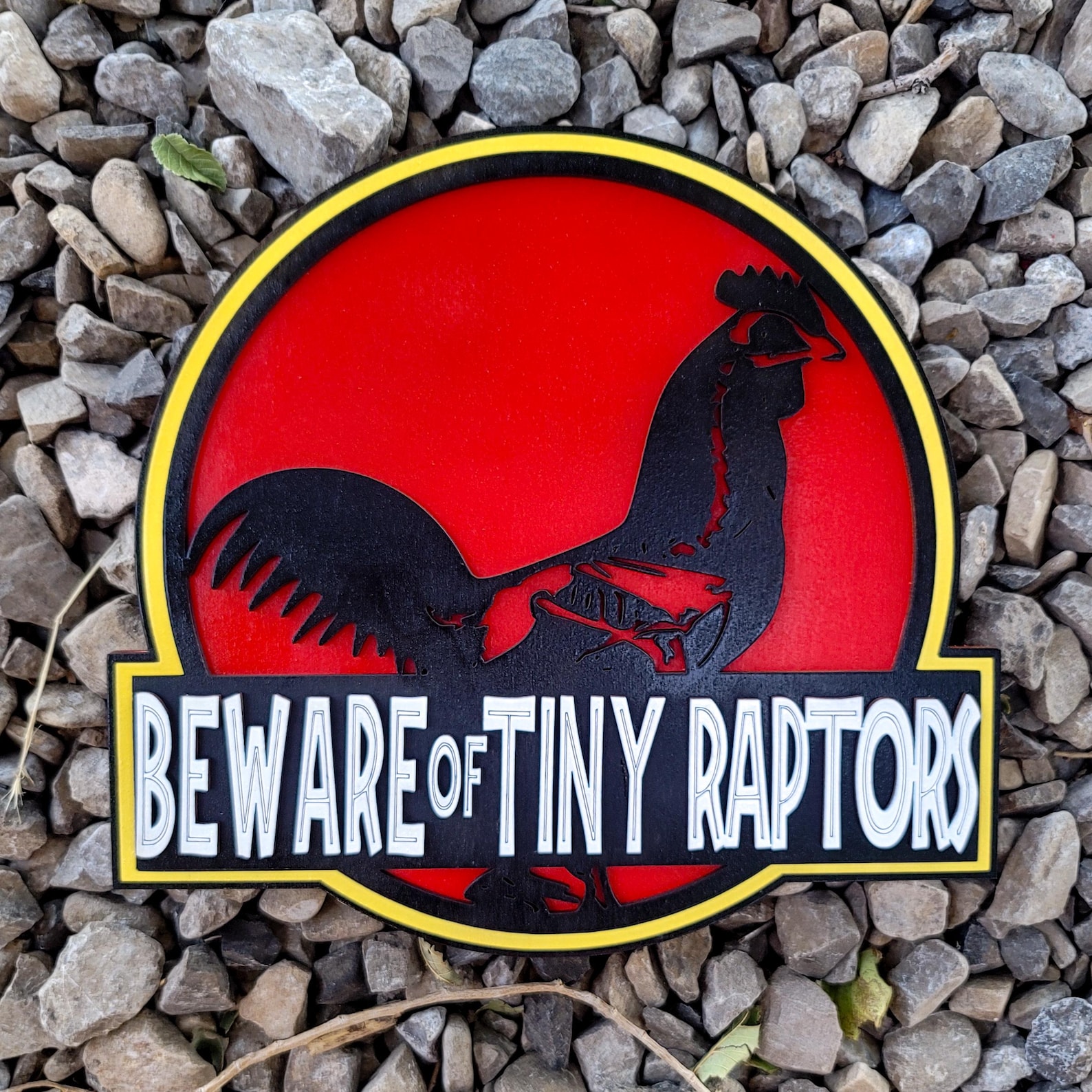 Dinosaur Chicken Coop Sign: Beware of Tiny Raptors, 3D Wood Sign - Etsy