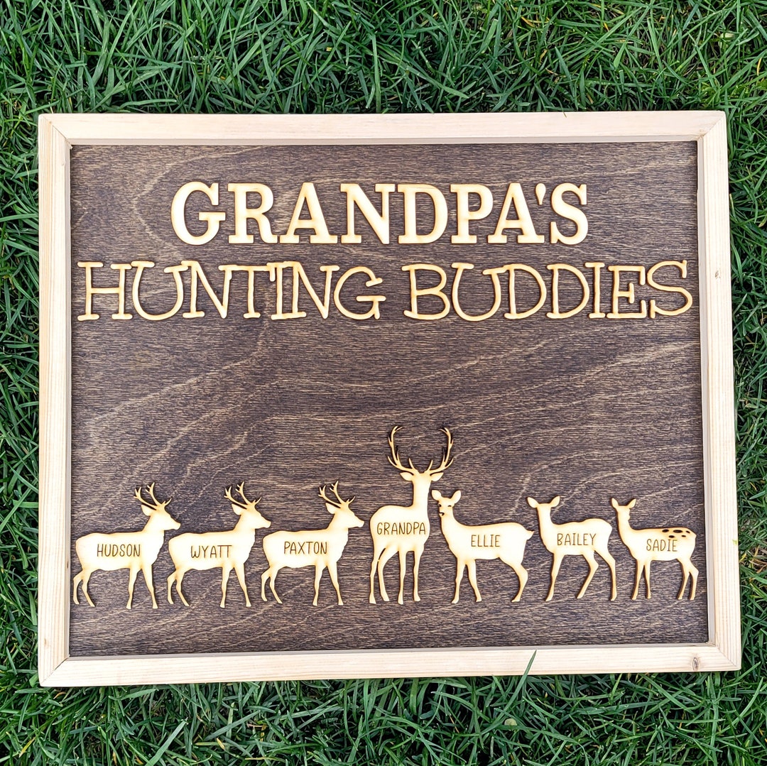 Gift for Grandpa Hunting Papa Dad Father's Day Birthday Sign ...