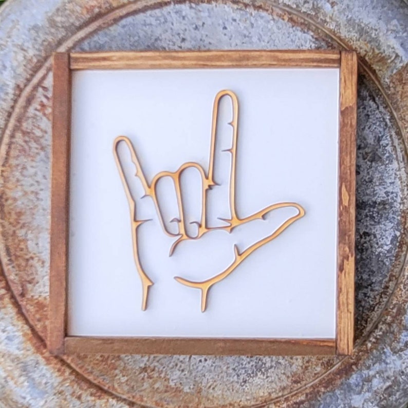 Mini ASL I Love You Sign Desk Decor Office Gift Table Stand - Etsy