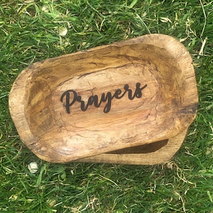 Prayers Engraved Wooden Hand Carved Dough Bowl Prayer Bowl Personalized ...
