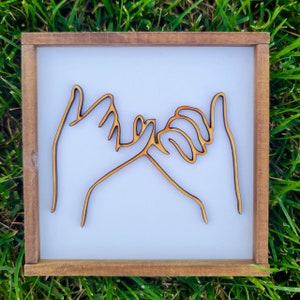 Pinky Promise Desk Sign | Handcrafted | Family Connection | Wedding ...