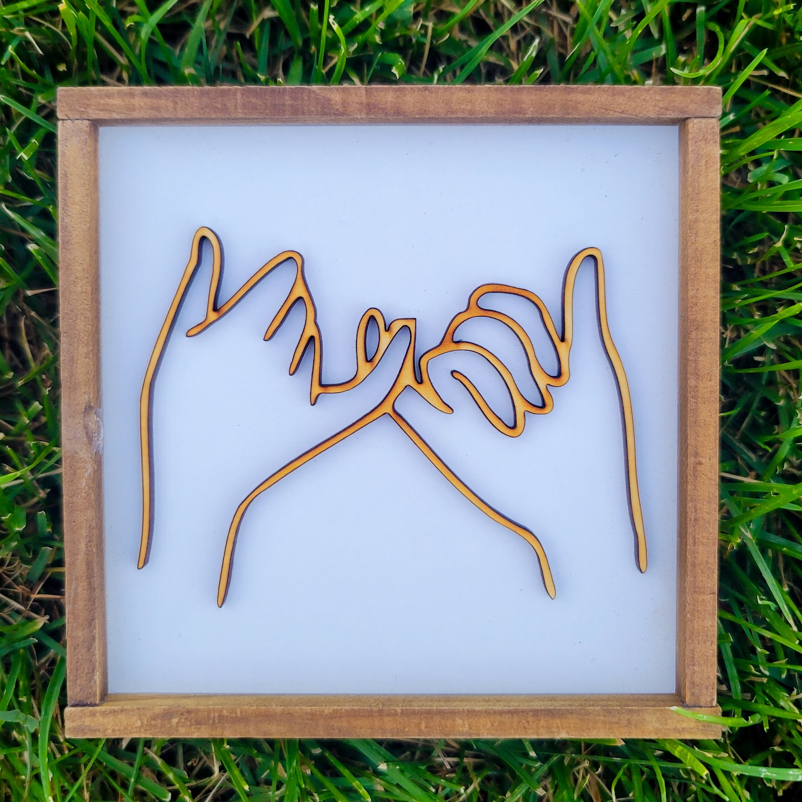 Pinky Promise Desk Sign | Handcrafted | Family Connection | Wedding ...