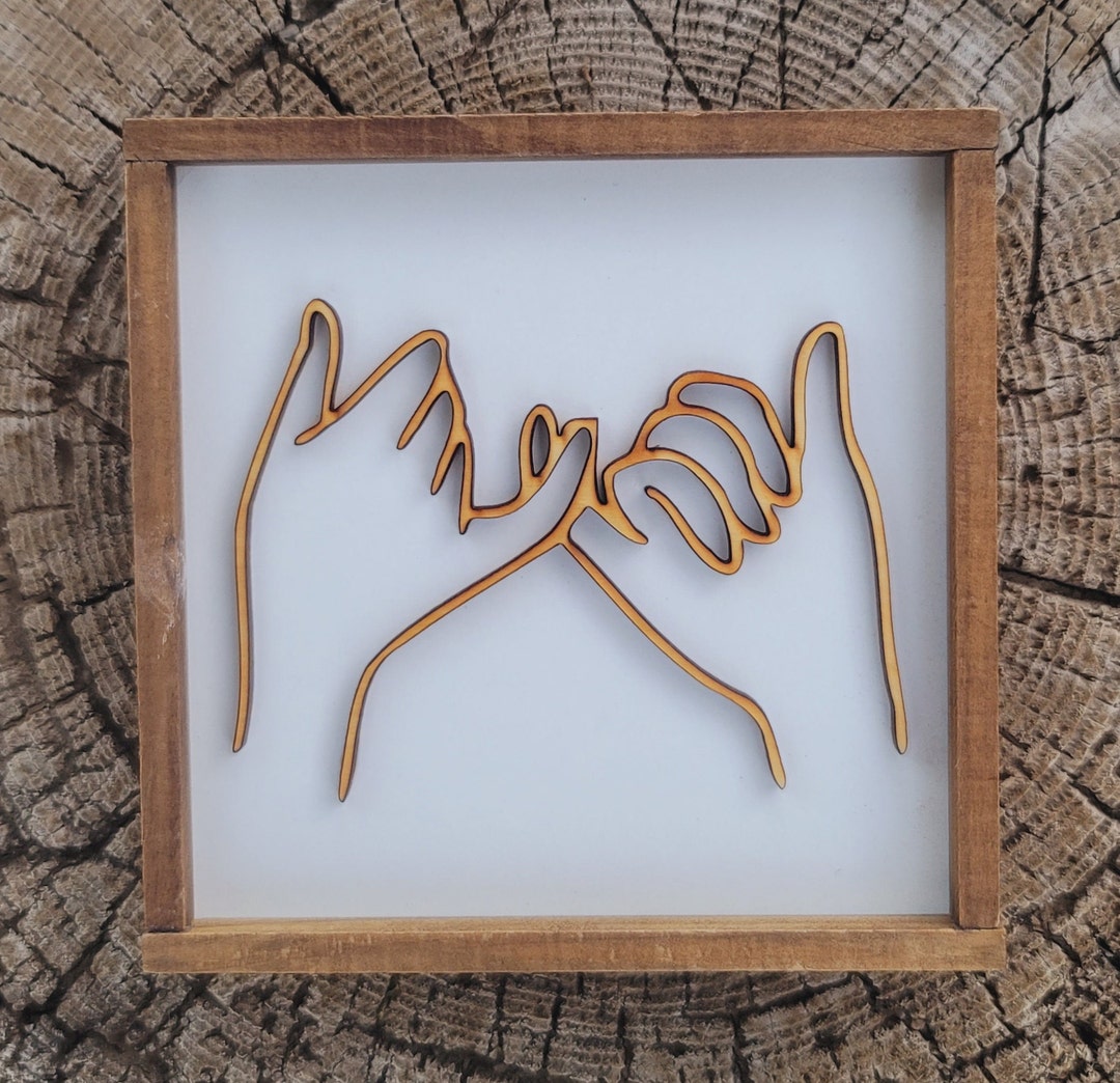 Pinky Promise Desk Sign | Handcrafted | Family Connection | Wedding ...