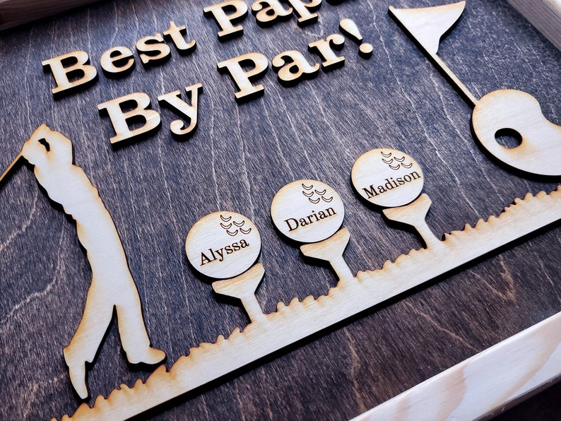 Best Papa by Par Golf Papa Dad Father's Day Birthday Chtistmas Sign ...