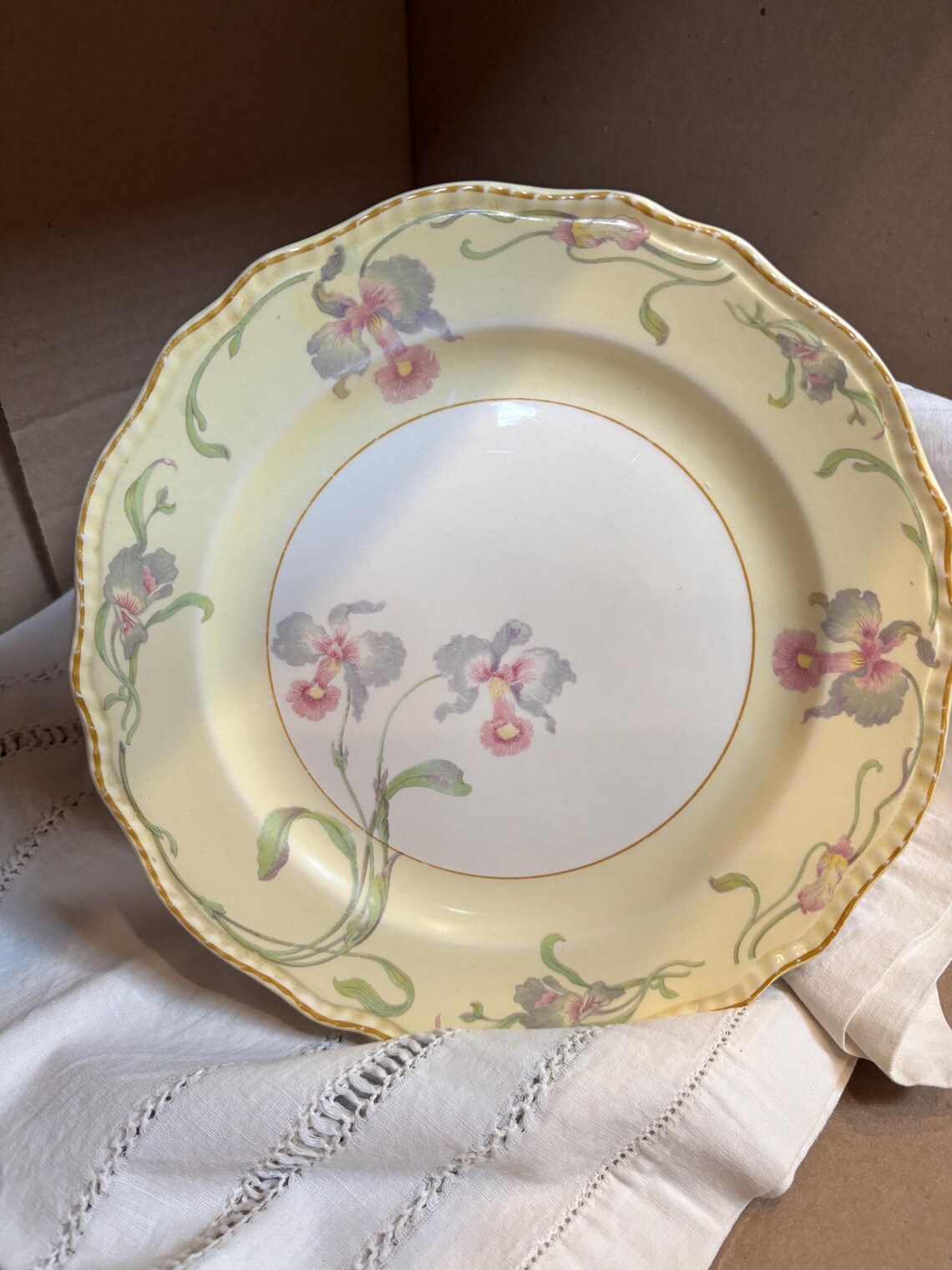 Steubenville Dinner Plate Ivory Pattern STB67 Pink and Blue Iris 10" - Etsy