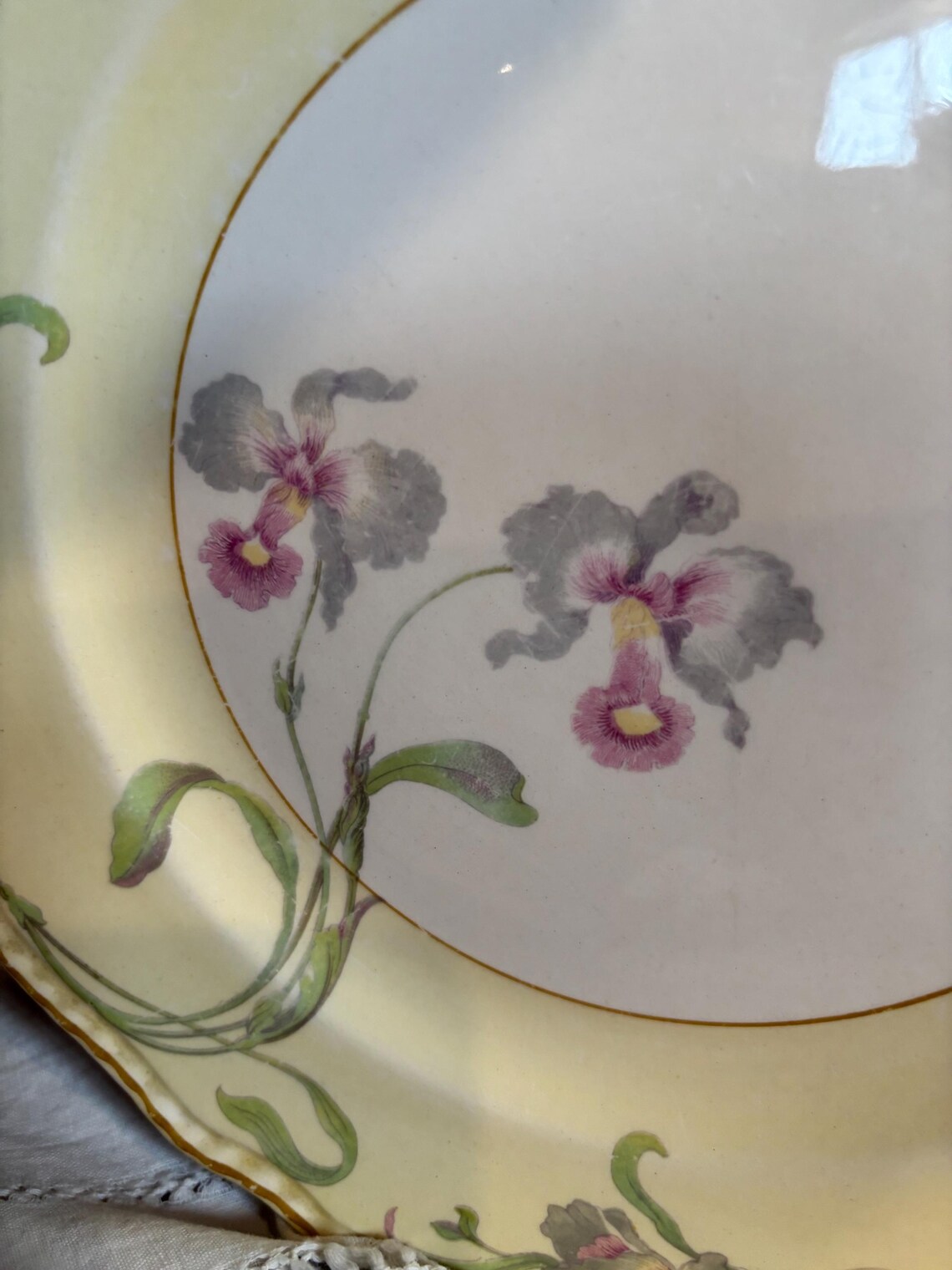 Steubenville Dinner Plate Ivory Pattern STB67 Pink and Blue Iris 10" - Etsy