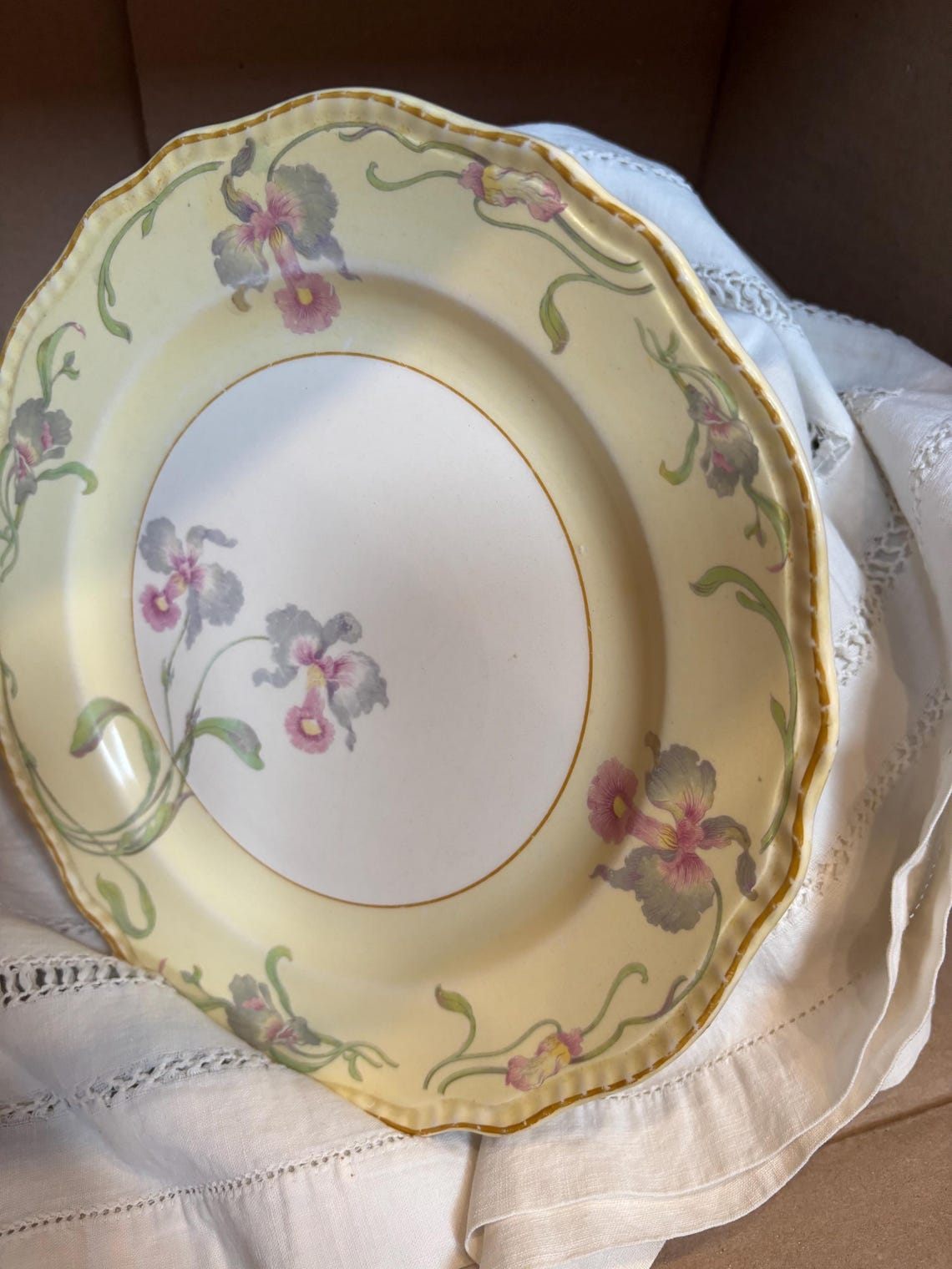 Steubenville Dinner Plate Ivory Pattern STB67 Pink and Blue Iris 10" - Etsy