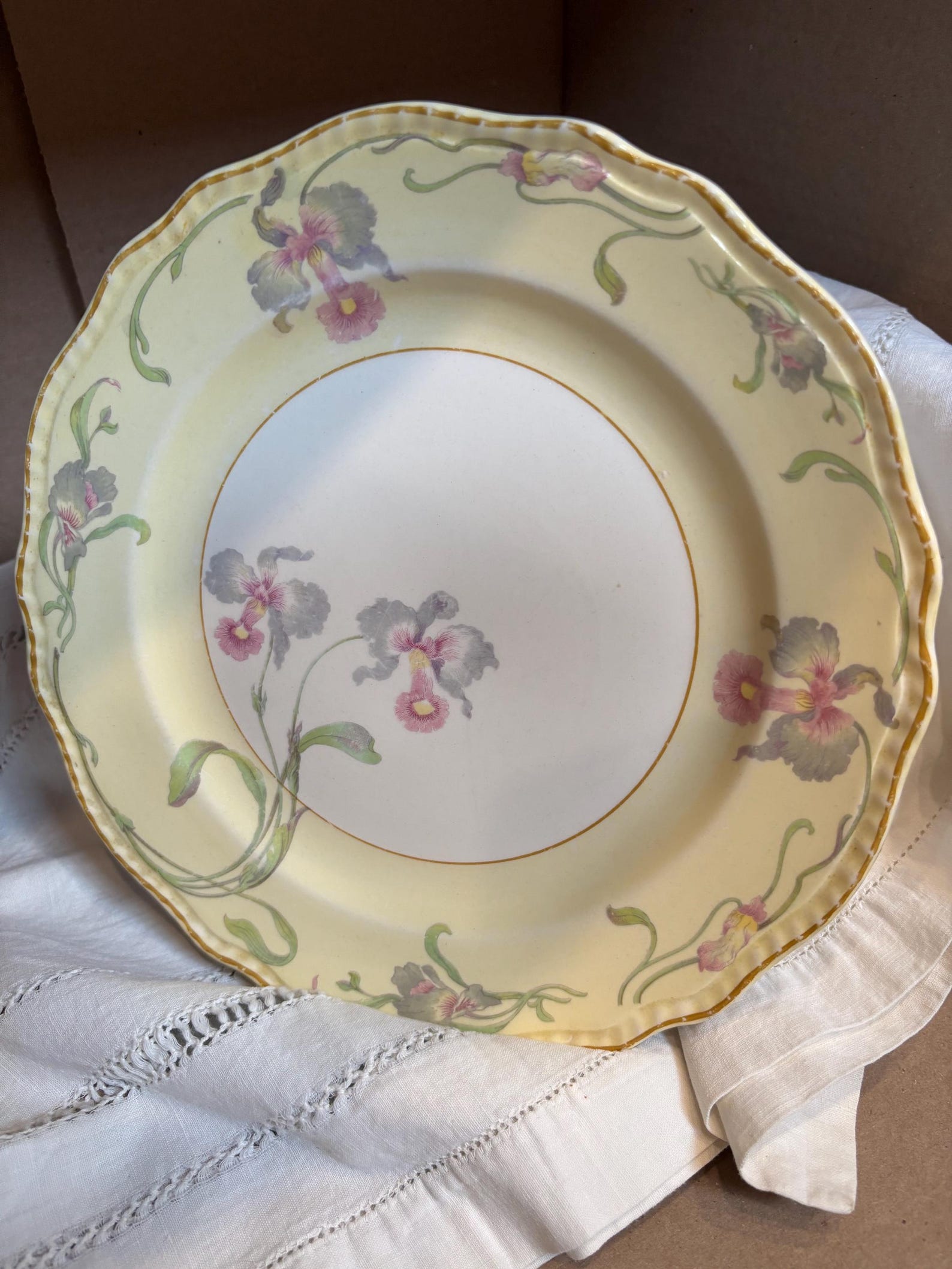 Steubenville Dinner Plate Ivory Pattern STB67 Pink and Blue Iris 10" - Etsy