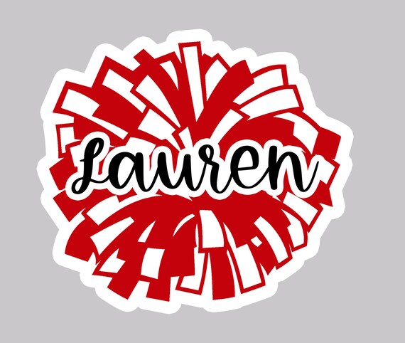 CUSTOM CHEER STICKER. Custom Cheerleading Sticker Pom Pom - Etsy