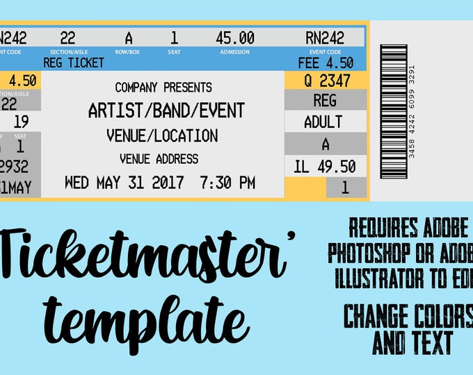 Fake 'ticketmaster' Concert/party Ticket Template Download [this is NOT ...
