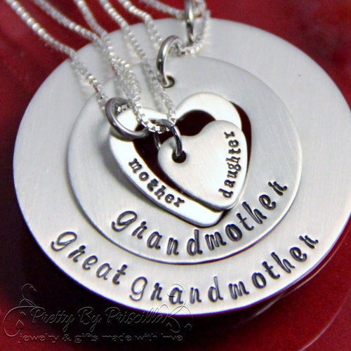 Generations Necklace Sterling Silver Necklace Grandmother - Etsy