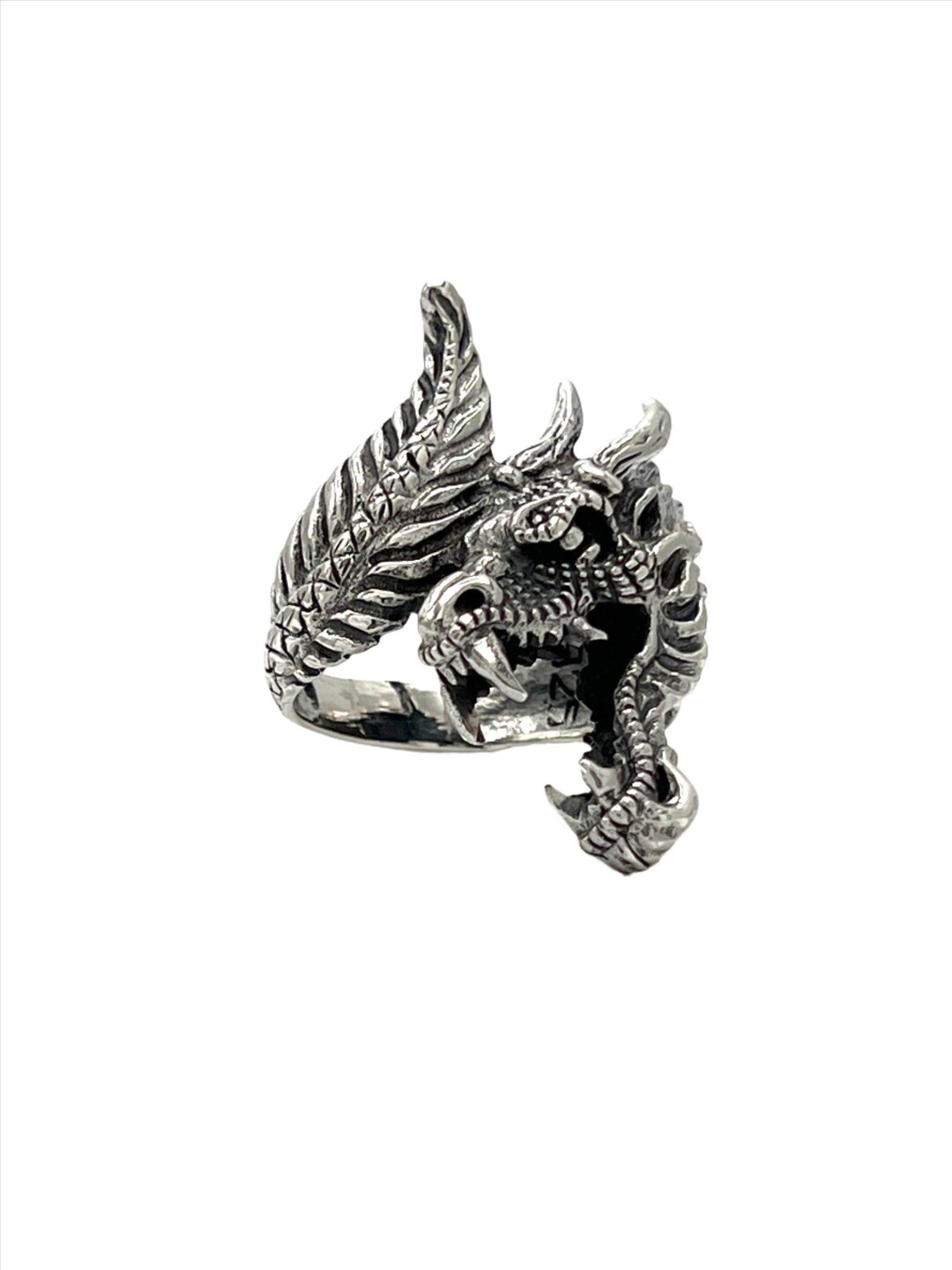 Sterling Silver Dragon Ring - Etsy