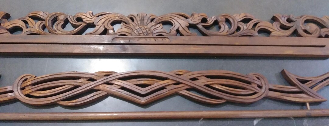 Hand Carved Suar Wood Tapestry / Curtain Rods 39 - Etsy