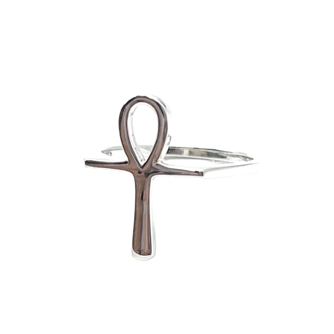 Sterling Silver Square Ankh Rings - Etsy
