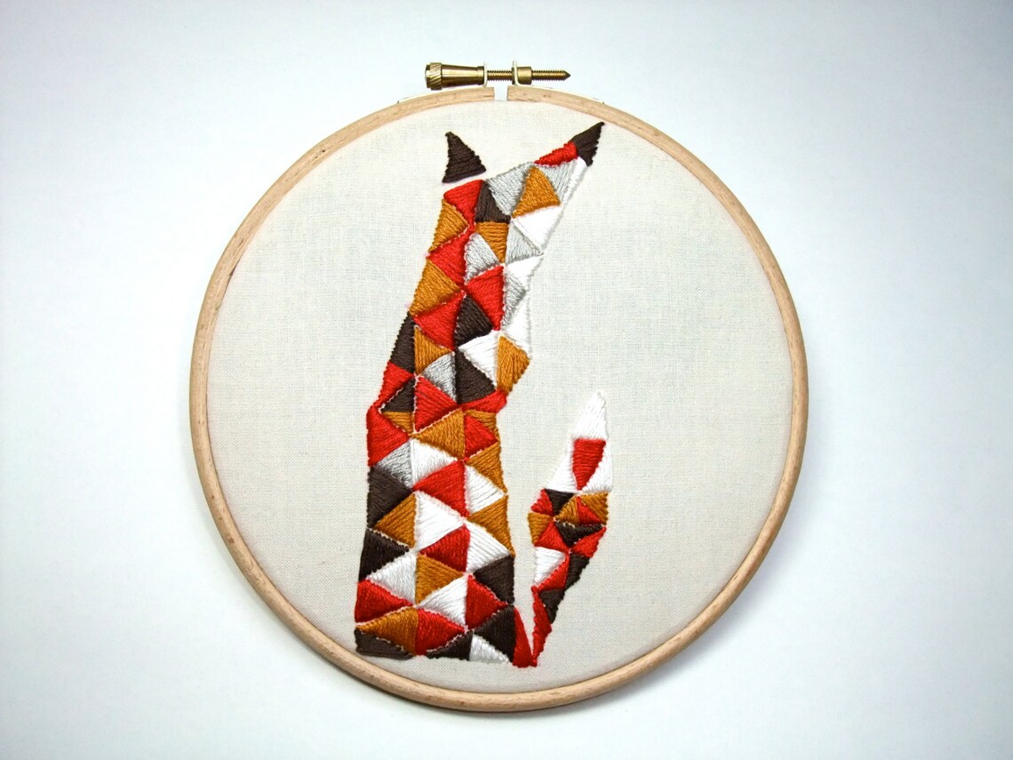 Geo Mountains Blue & Purple Geometric Embroidery Design PDF - Etsy