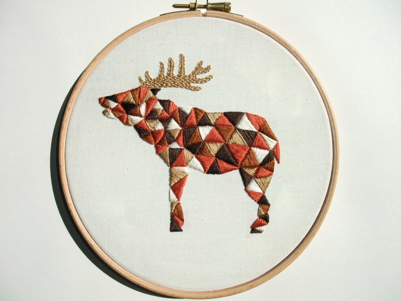 PDF Embroidery Pattern for Geometric Fox Embroidery Hoop Art "geo Fox ...