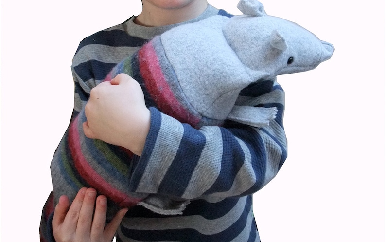 DIY Armadillo Animal Sewing Pattern - Plush Wool Soft Toy - Upcycled ...