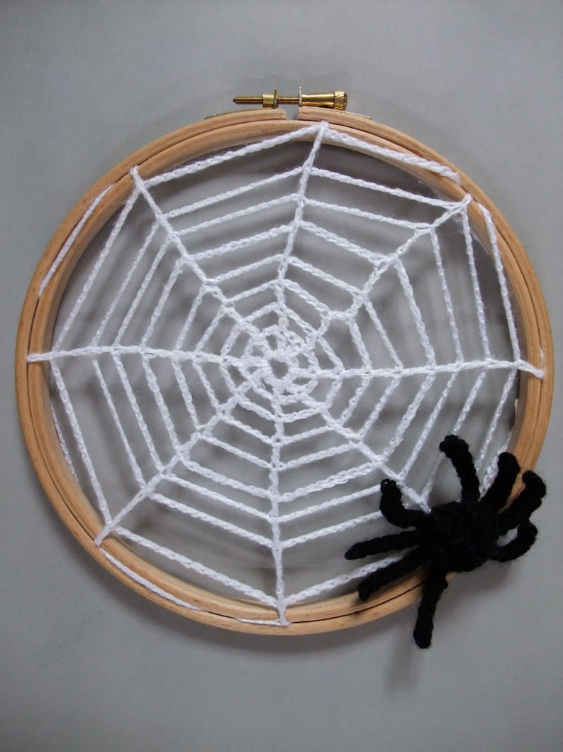 Halloween Crochet Pattern Spider and Web Cobweb Embroidery Hoop Art ...