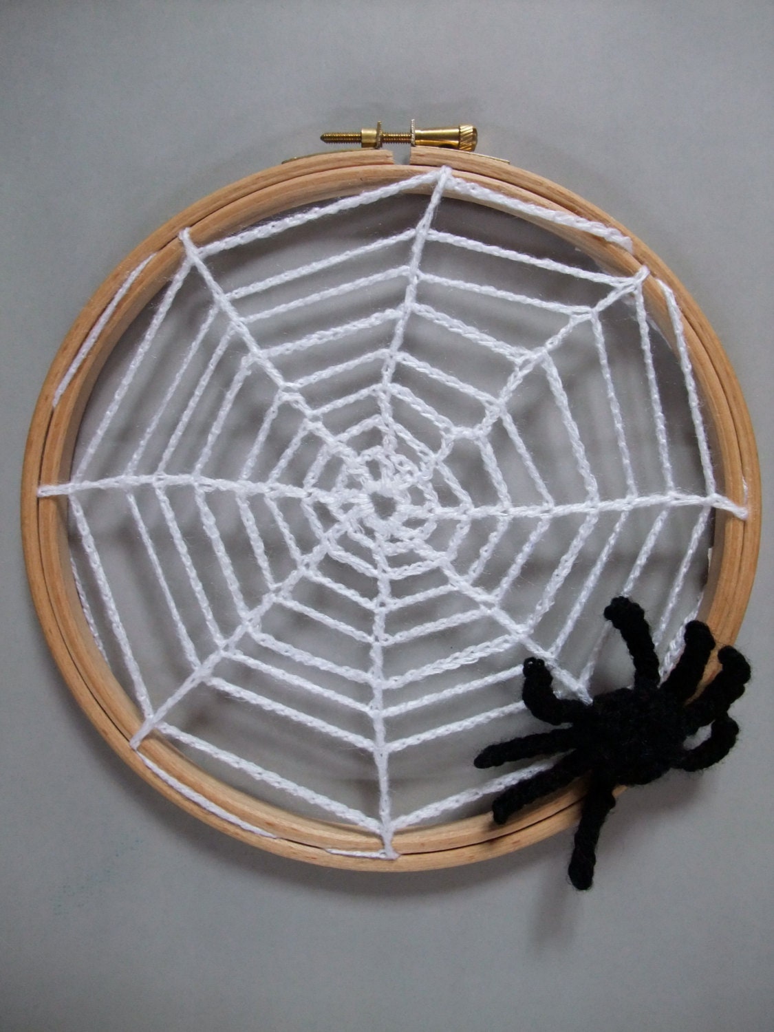 Halloween Crochet Pattern Spider and Web Cobweb Embroidery Hoop Art ...