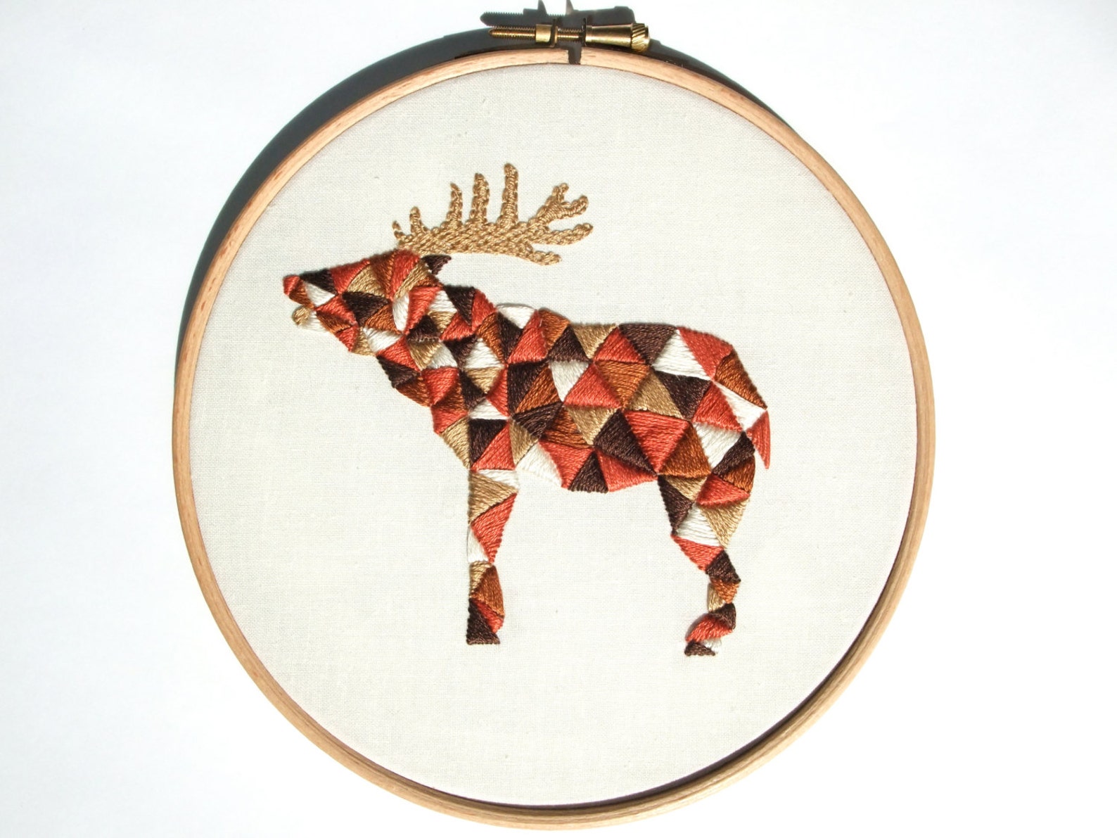 Geometric Modern Embroidery Design PDF Pattern "geo Stag" - Deer Hart ...