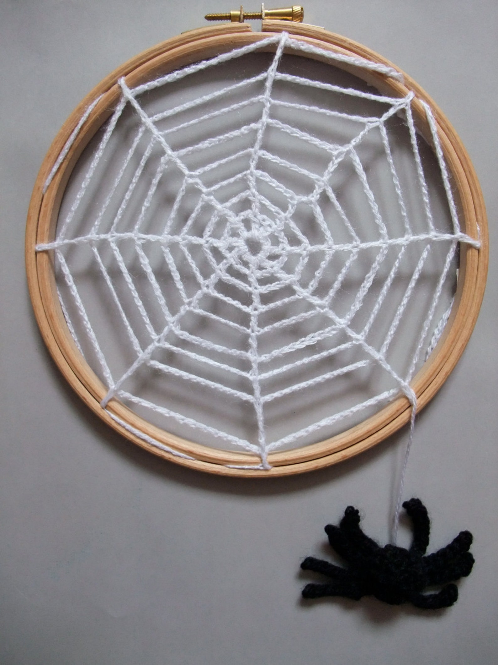Halloween Crochet Pattern Spider and Web Cobweb Embroidery Hoop Art ...
