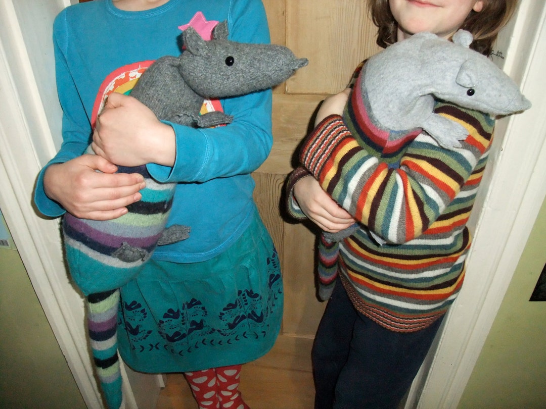 DIY Armadillo Animal Sewing Pattern - Plush Wool Soft Toy - Upcycled ...