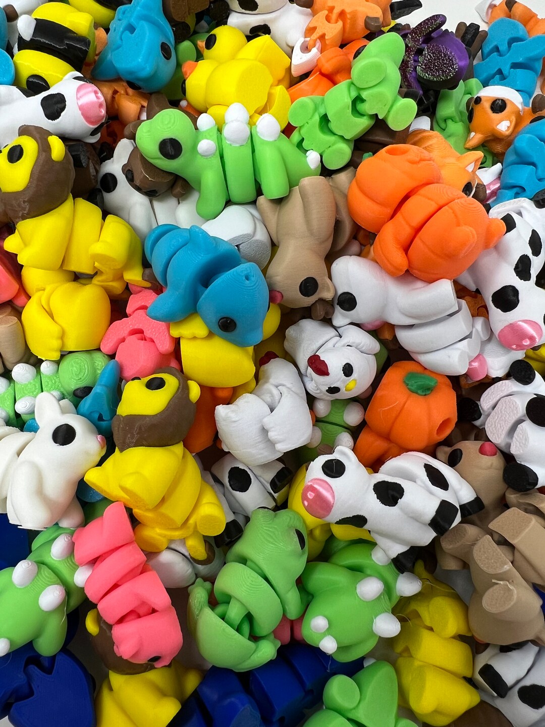 Adorable 3D Printed Articulated Mini Creature Set Fidget Animal Toys ...