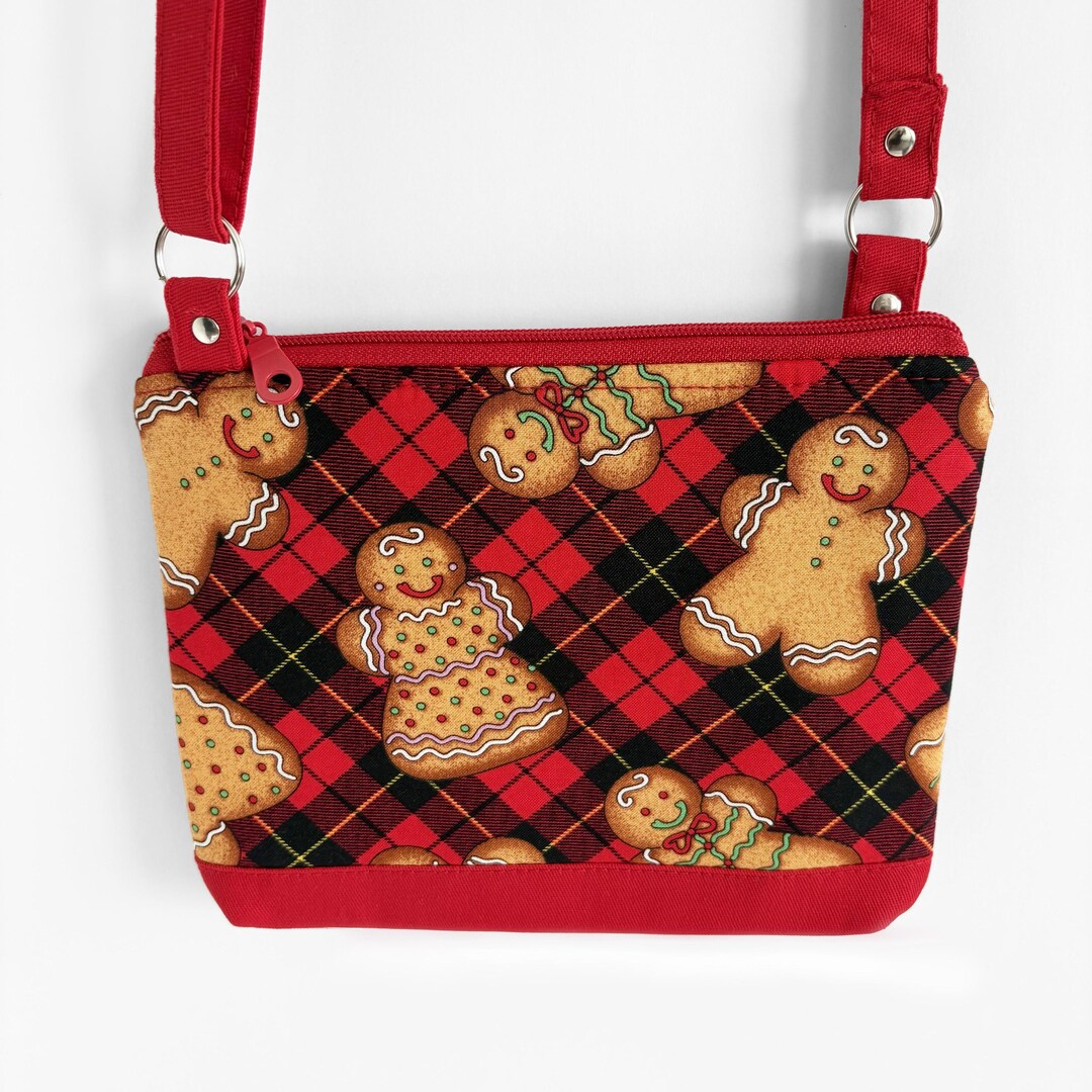 Handmade Gingerbread Men Christmas Crossbody Purse - Holiday Plaid Bag ...