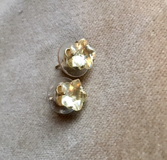 Sparkling Tiny little Star Cut Glass Rhinestone Earri… - Gem
