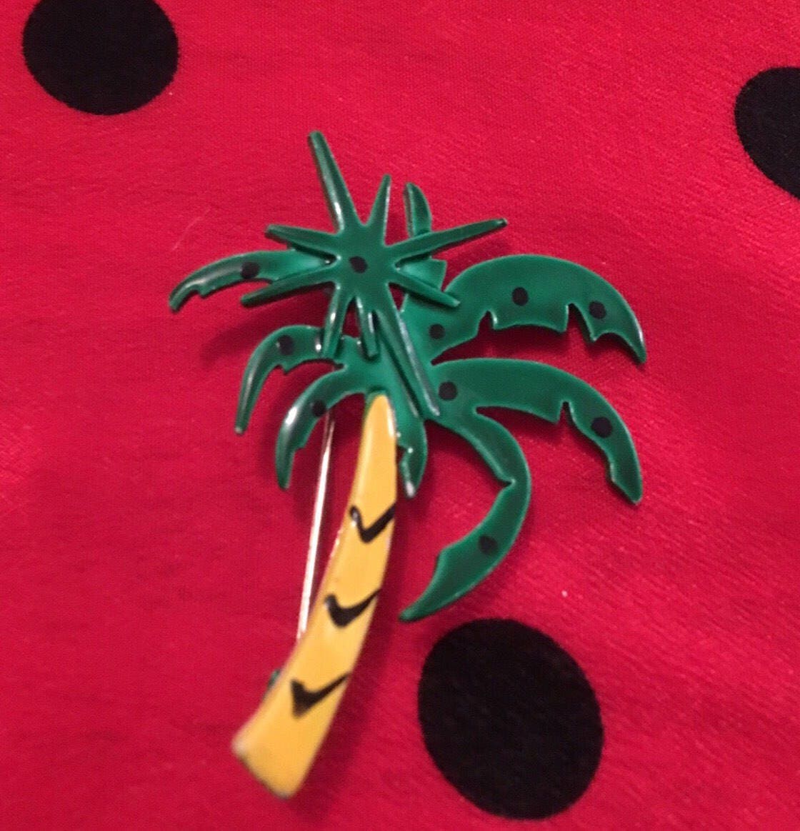 Awesome 80's tropical Palm Tree Enamel Pin Miami Vice Style