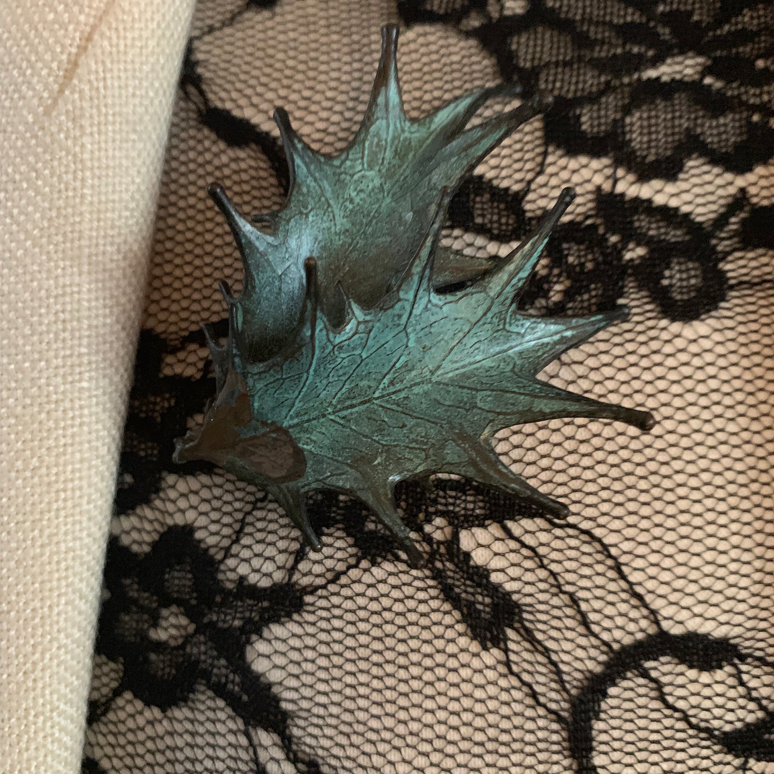 Vintage Copper Dipped Leaf Unisex Lapel Pin | Etsy