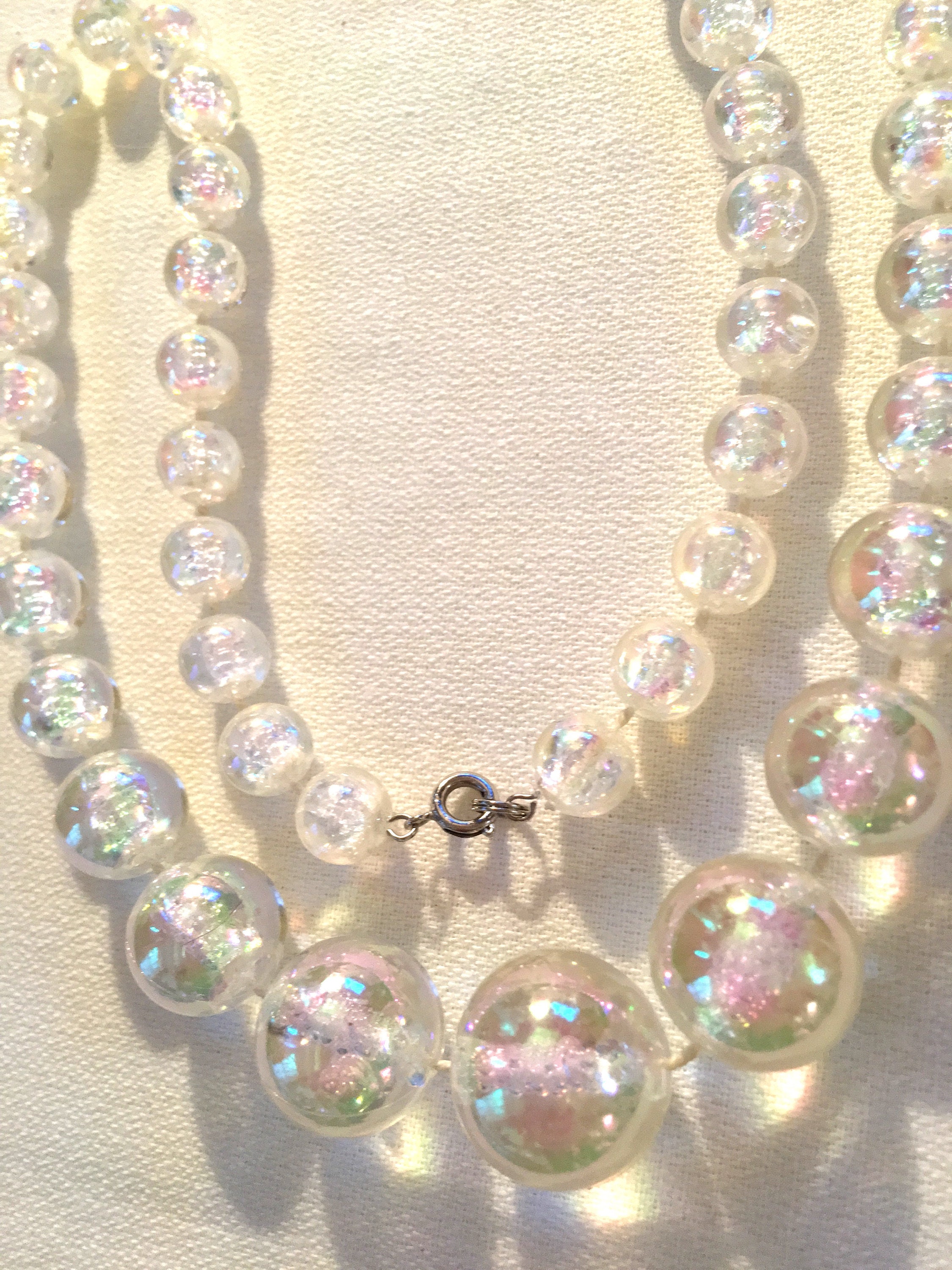 Atomic AB Crystal Lucite Bubble Beads, Cocktail Party Necklace, Classic ...