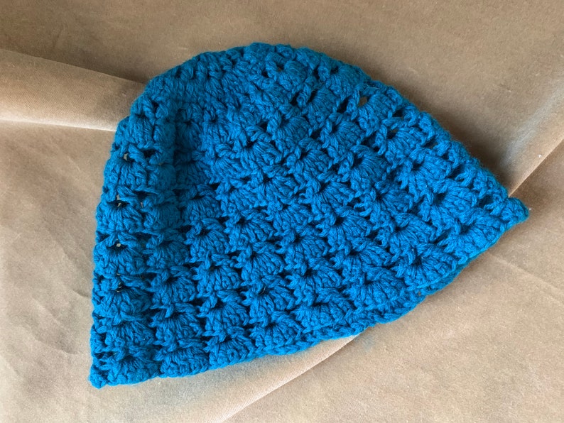 Vintage 90s Glamour Grunge Teal Blue Crochet Skull Cap MTV - Etsy