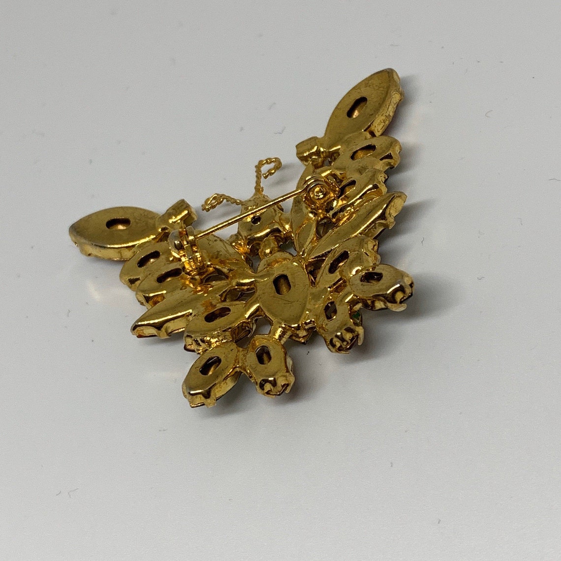 Holiday Christmas Colors Butterfly Pin Navette Rhinestones & | Etsy