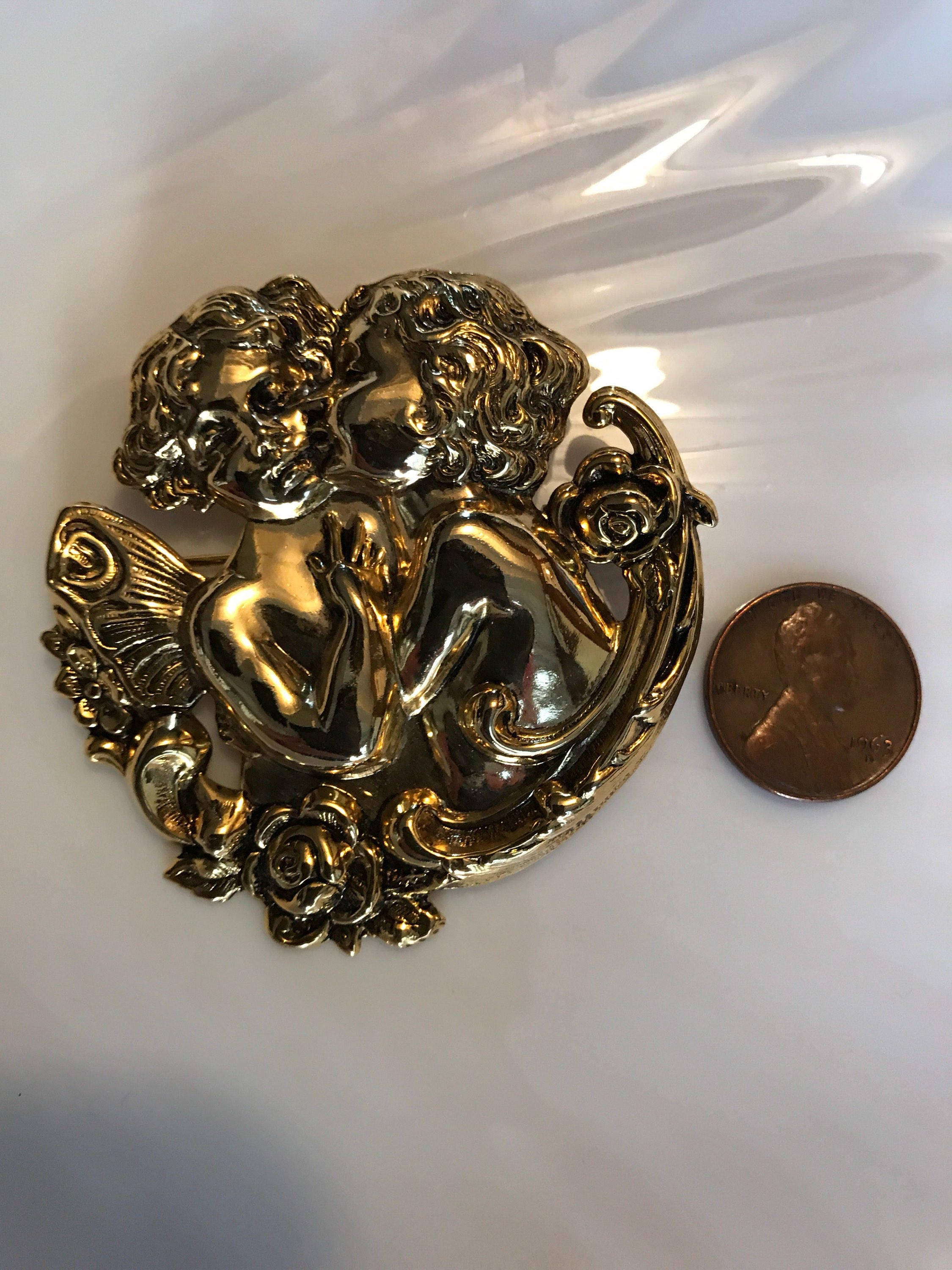 Beautiful Vintage JBW signed Shiny Gold Victorian Edwardian Style ...