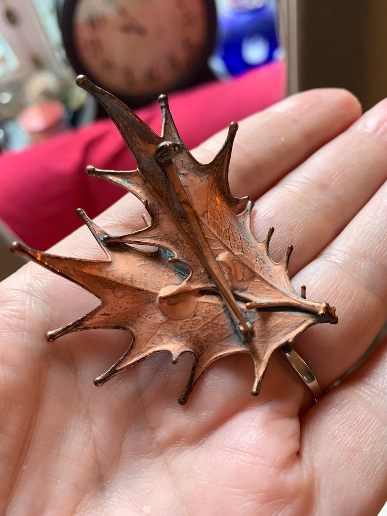 Vintage Copper Dipped Leaf Unisex Lapel Pin - Etsy
