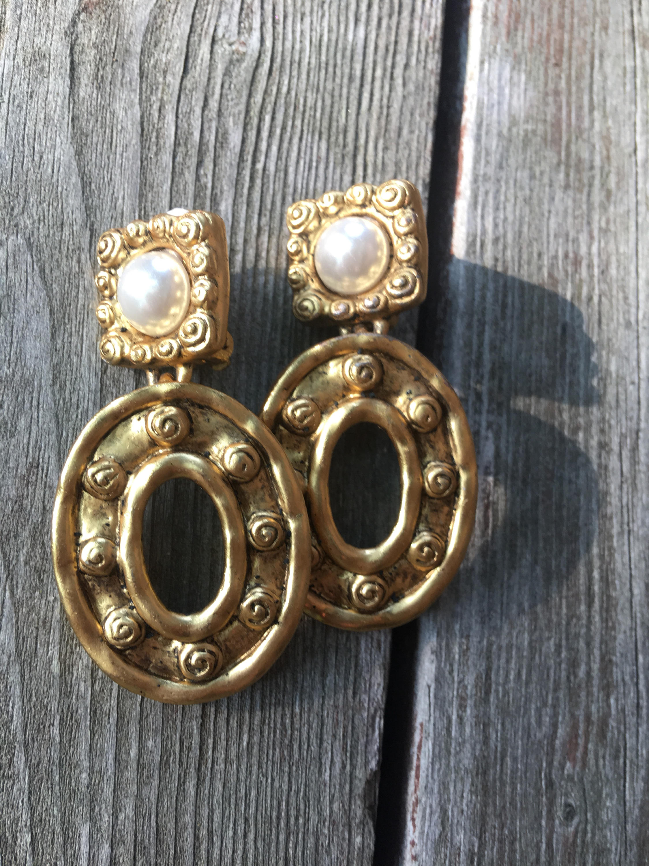 Vintage early 90's Bold Bling Supermodel Era Matte Gold Tone & faux ...