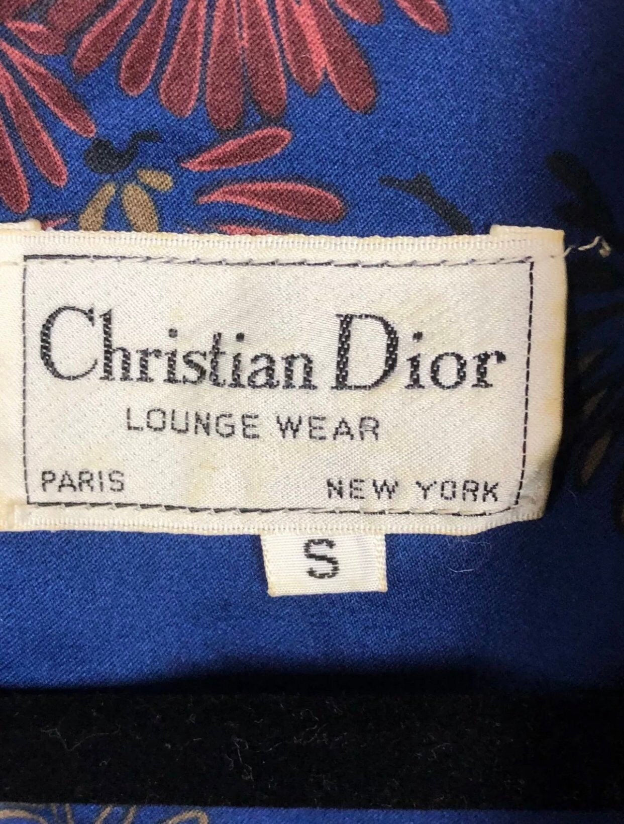 Vintage 80s Christian Dior Floor Length Blue Floral Boho Gypsy Glamour ...