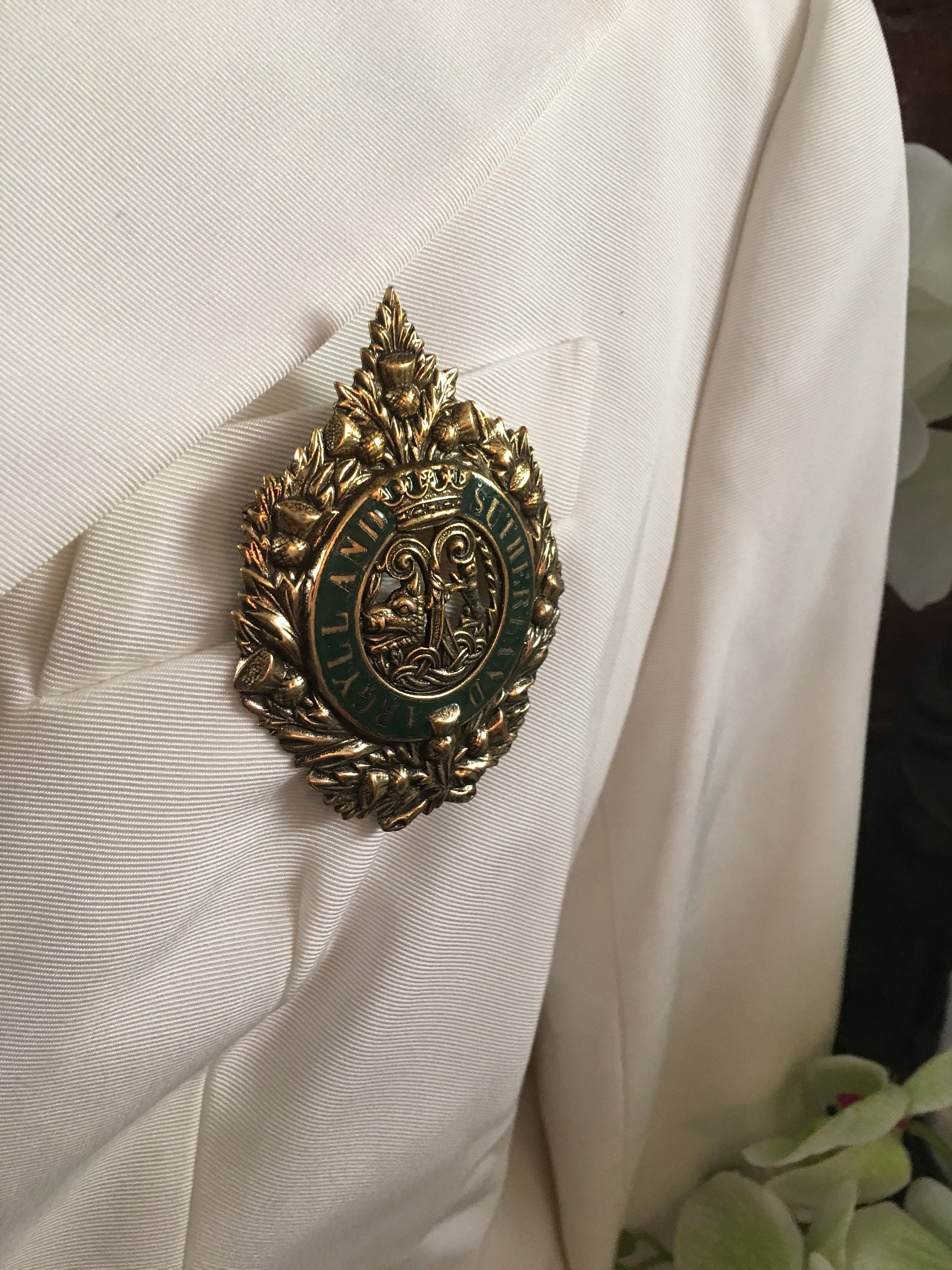 Vintage Scottish Crest Brooch, Preppy Emblem Badge, Unisex Lapel Pin ...