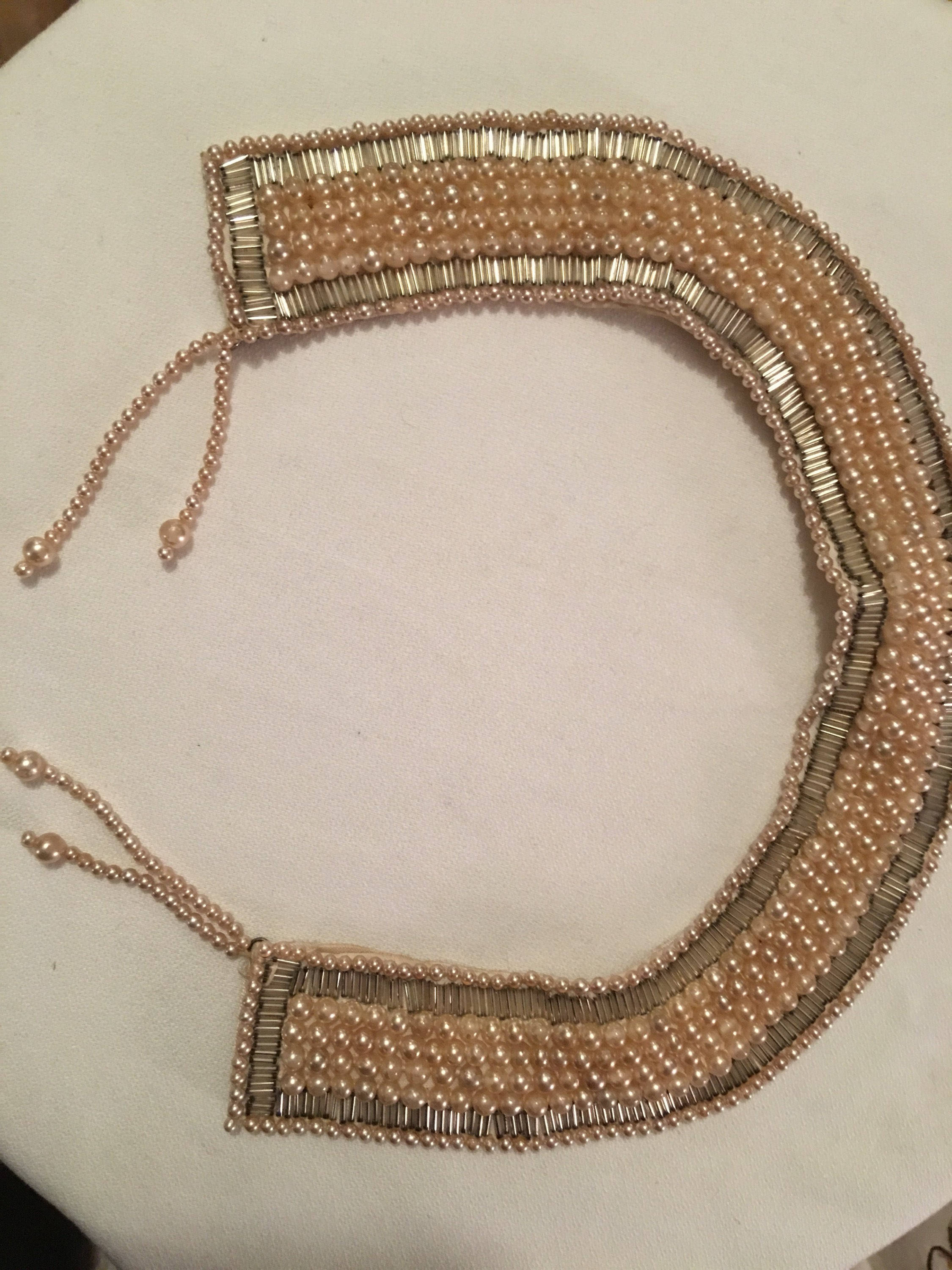 Beautiful Antique Beaded & Faux Pearled Collar amd or Choker