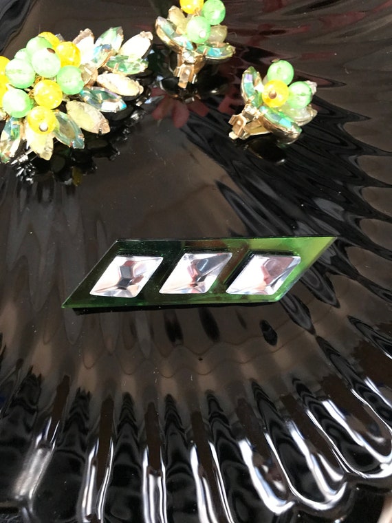 Punky Acrylic 80s Post Modern Reflective Green & Ice … - Gem