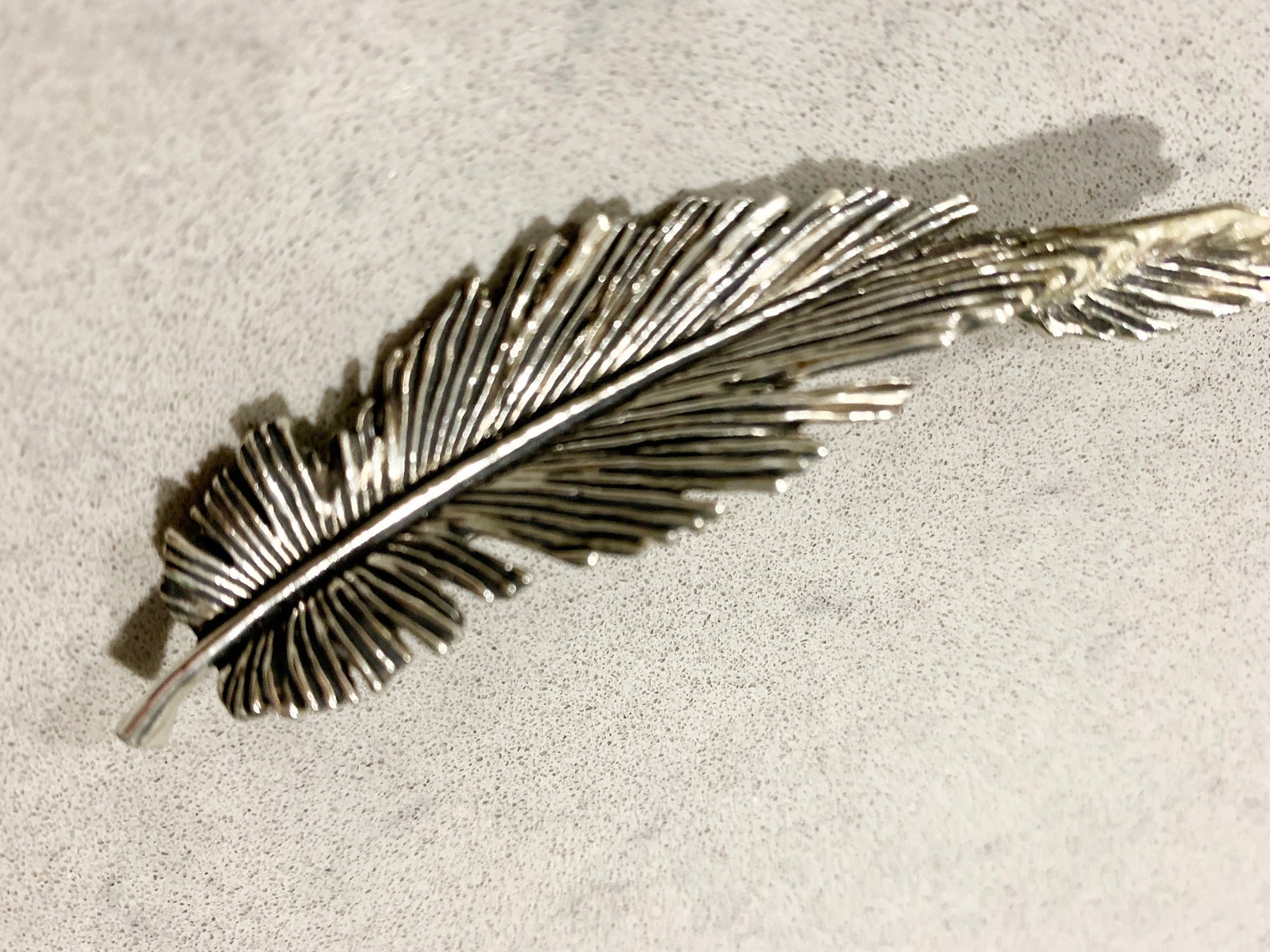 Feather Lapel Pin Mid Century Hollywood Regency Silver Tone | Etsy