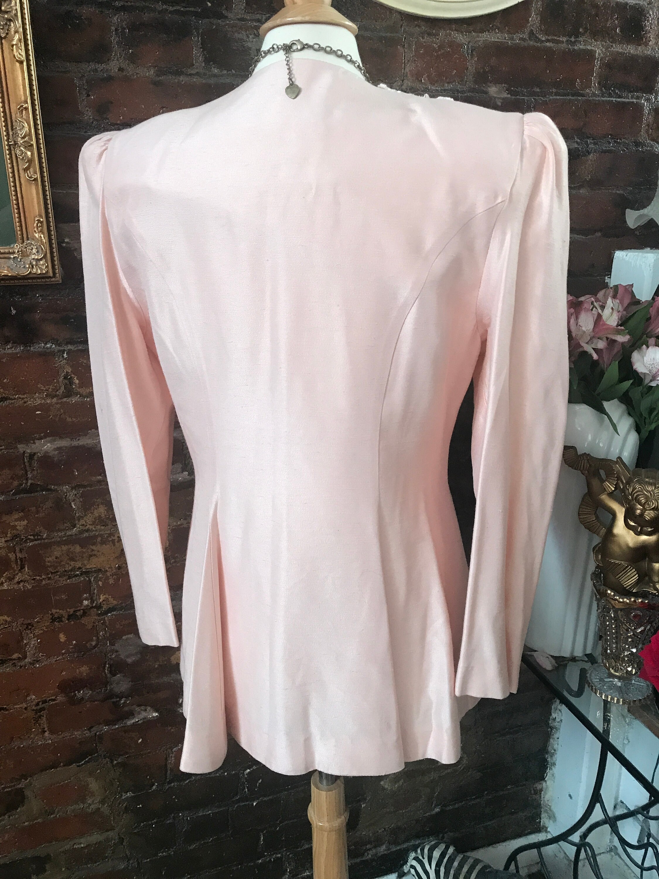 Awesome 80s Vintage pink Peplum Jacket with straight skirt, Girlie ...
