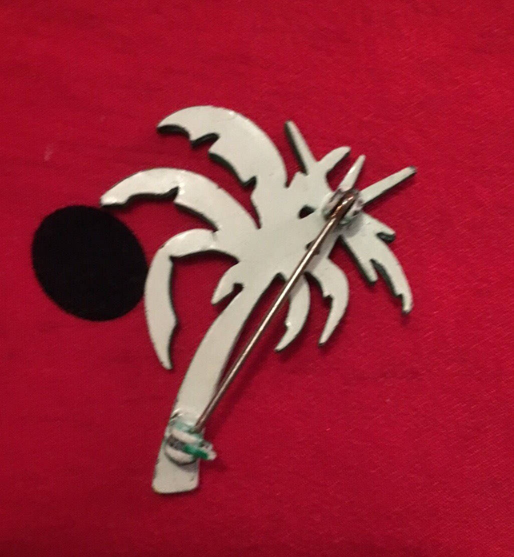 Awesome 80's tropical Palm Tree Enamel Pin Miami Vice Style