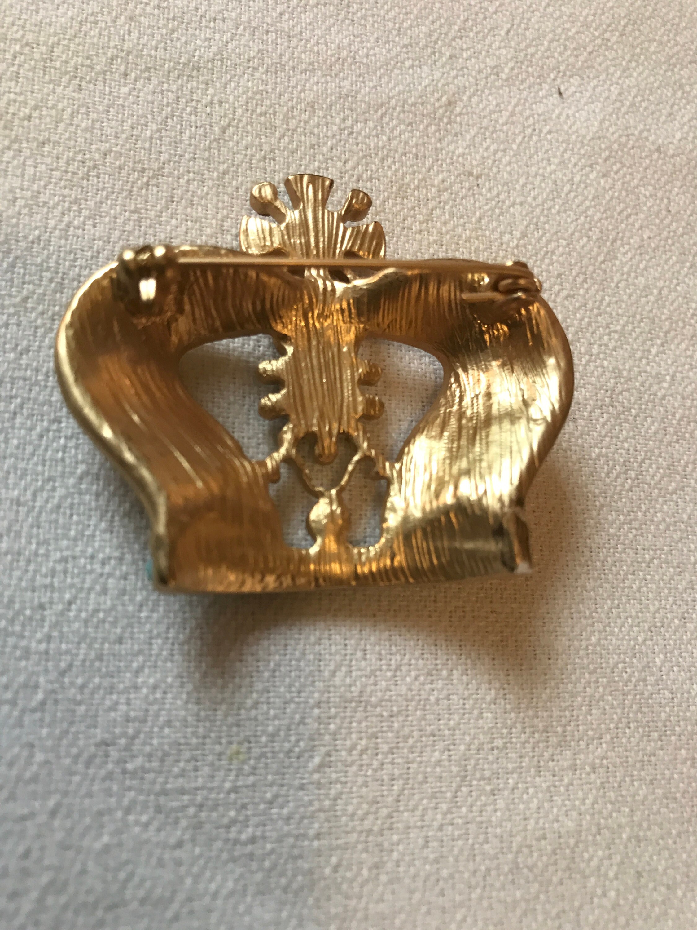 Regal Vintage 80'S Glamour Red and Turquoise MOGUL Royal Crown Pin ...