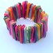 Rainbow Dyed MOP Stretch Bracelet, Multi Color Block Artsy Color School ...