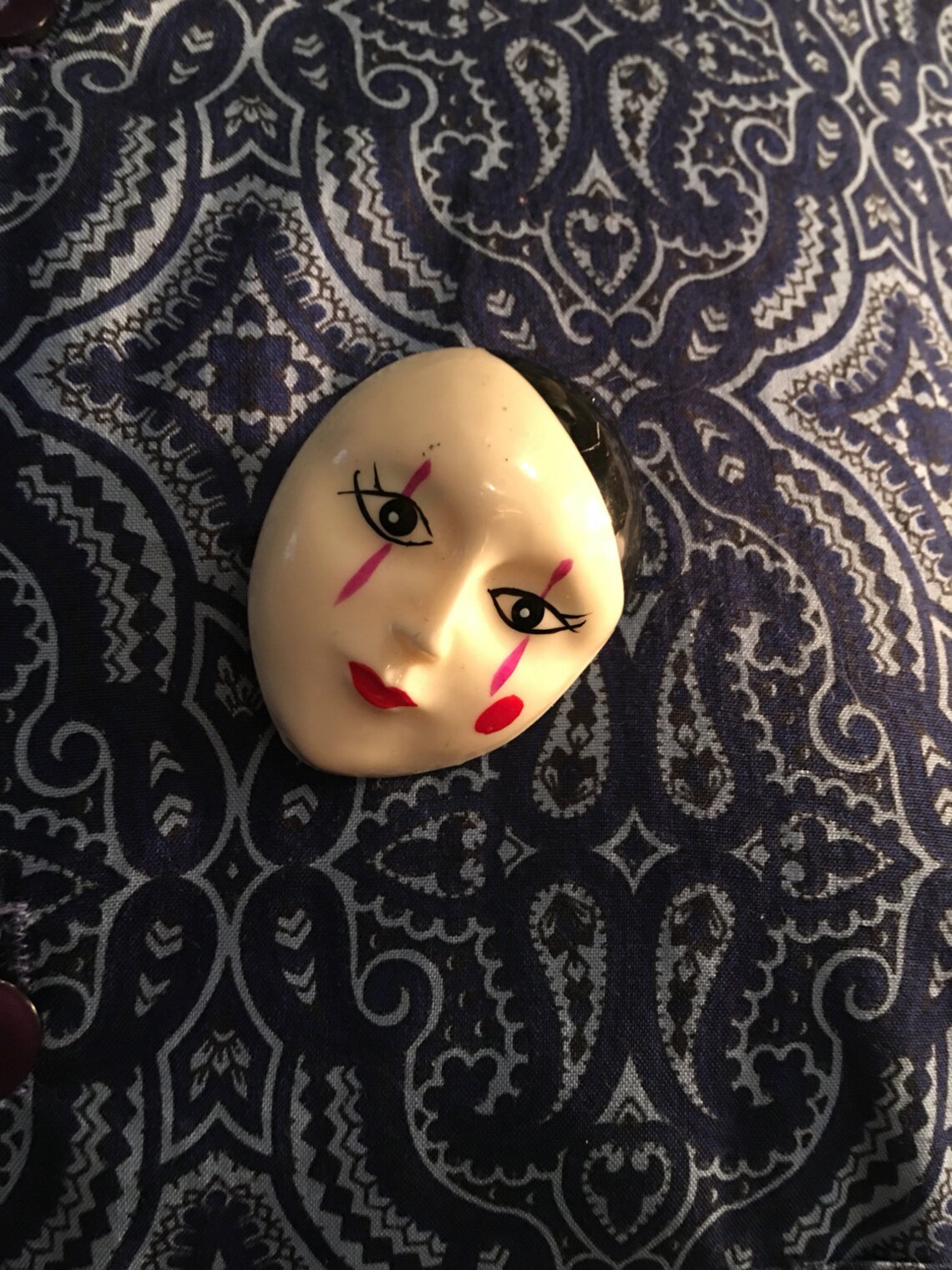 Vintage 80s Mime Face Unisex Lapel Pin Glamour Jewelry Brooch | Etsy