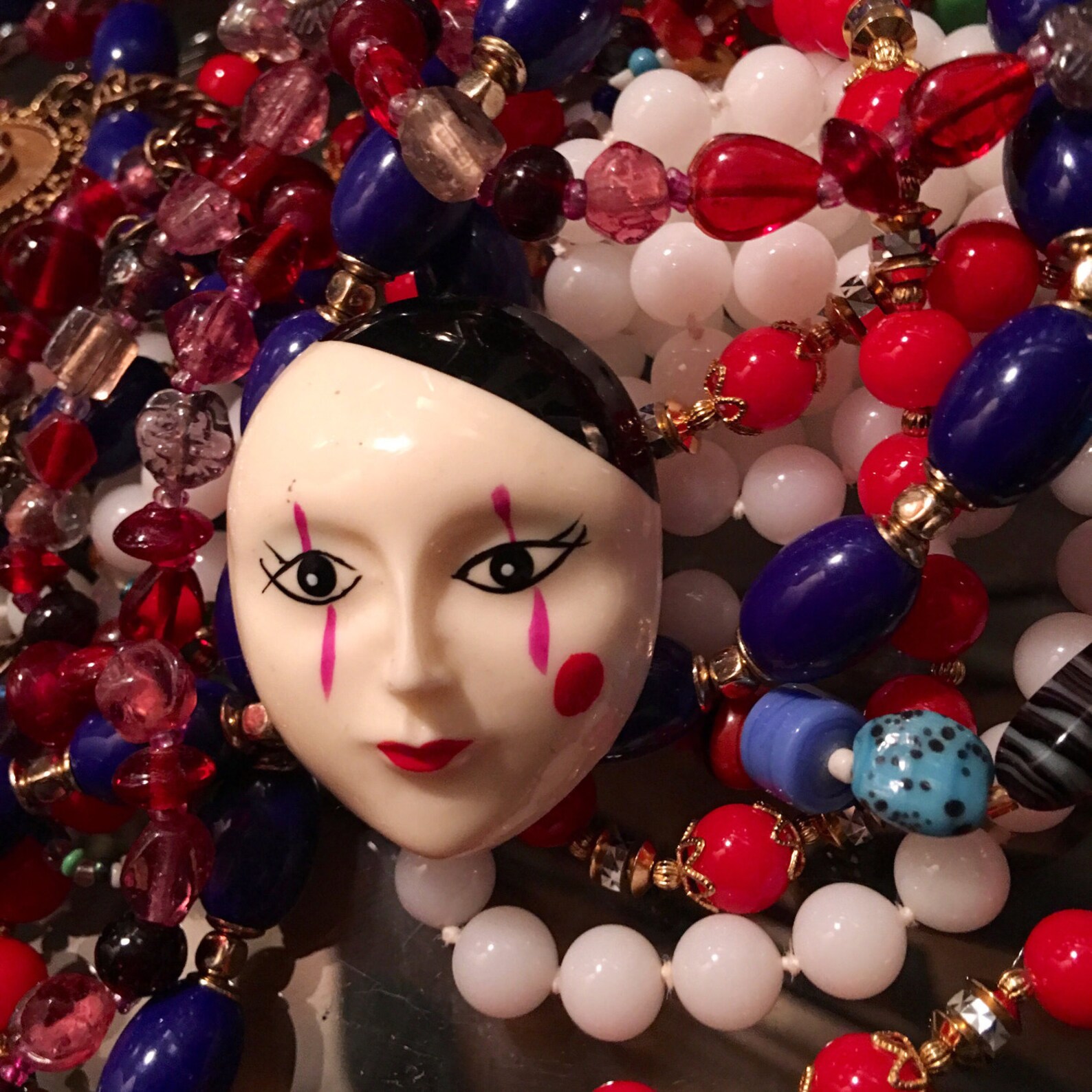 Vintage 80s Mime Face Unisex Lapel Pin Glamour Jewelry Brooch | Etsy