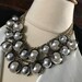 Dramatic Collar Necklace of Oversized Pearls Set in Rhinestoned ...