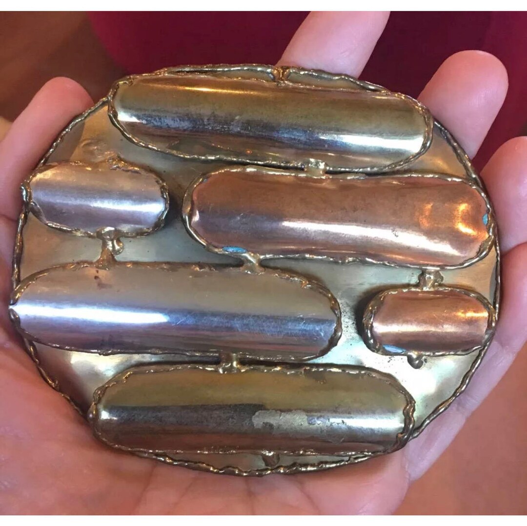 Huge Fabulous Vintage Funky Mixed Metal Brutalist Abstract Modernist ...